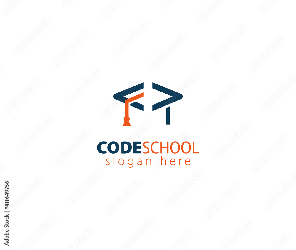 Code School logo design Stock Vector | Adobe Stock