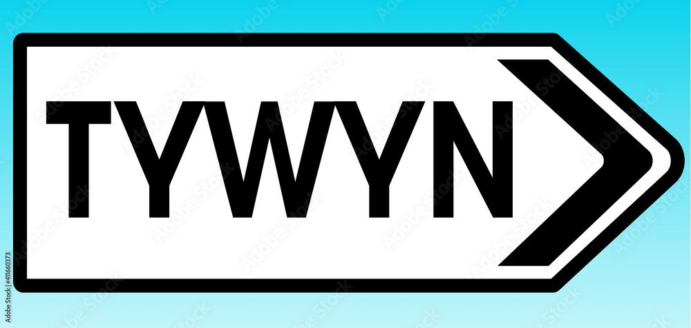 Tywyn Road sign Stock Illustration | Adobe Stock