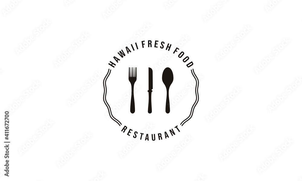 hawaiian restaurant logo with a wave symbol on the side depicting how ...
