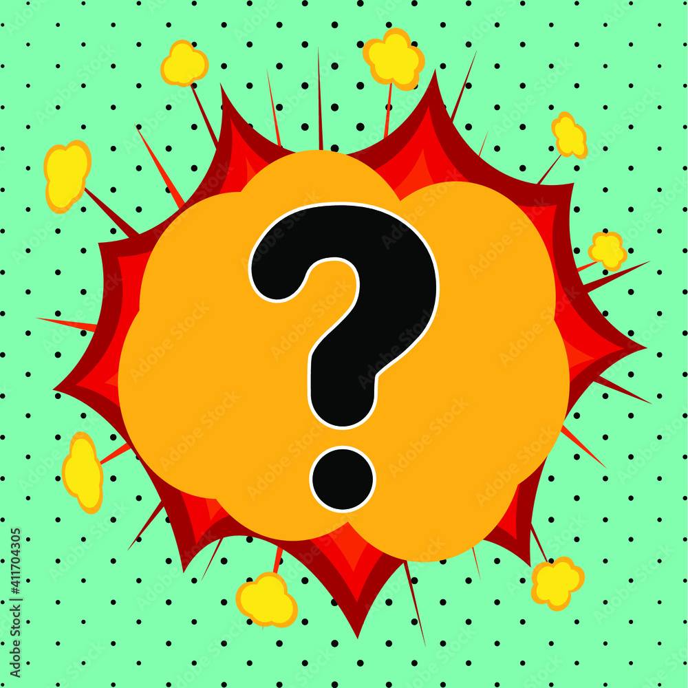 Question mark , pop art explosion, vector illustration for design Stock ...