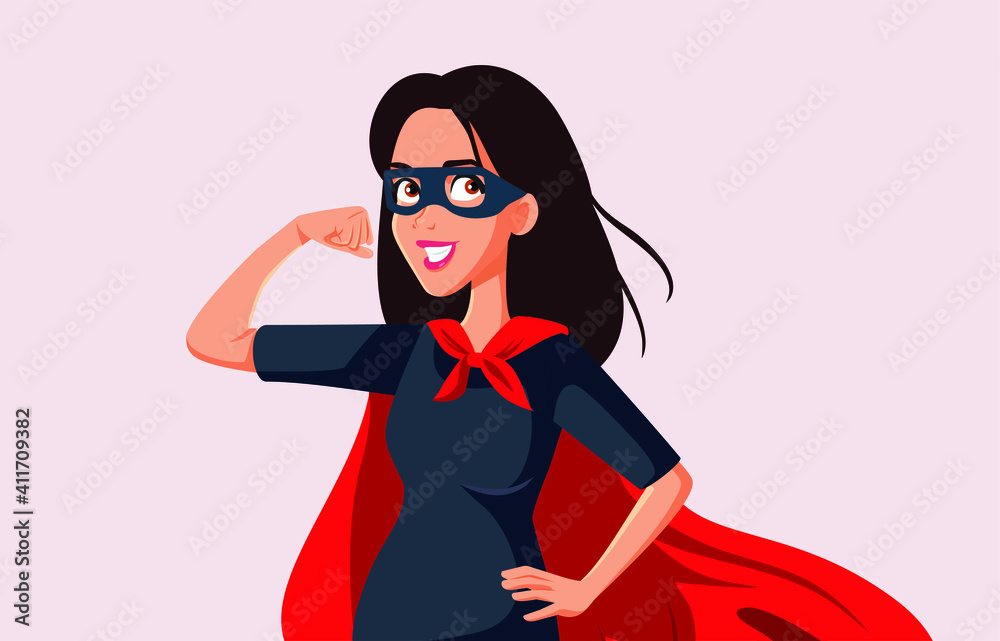 Strong Female Superhero Vector Character Stock Vector | Adobe Stock