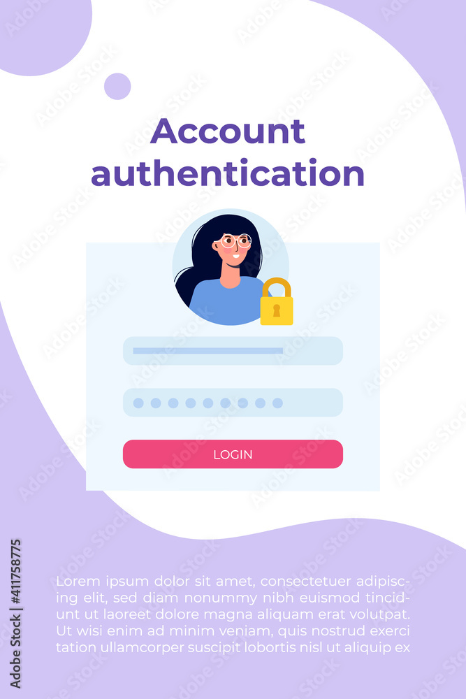 Online registration and sign up, Account authentication concept. Vector ...