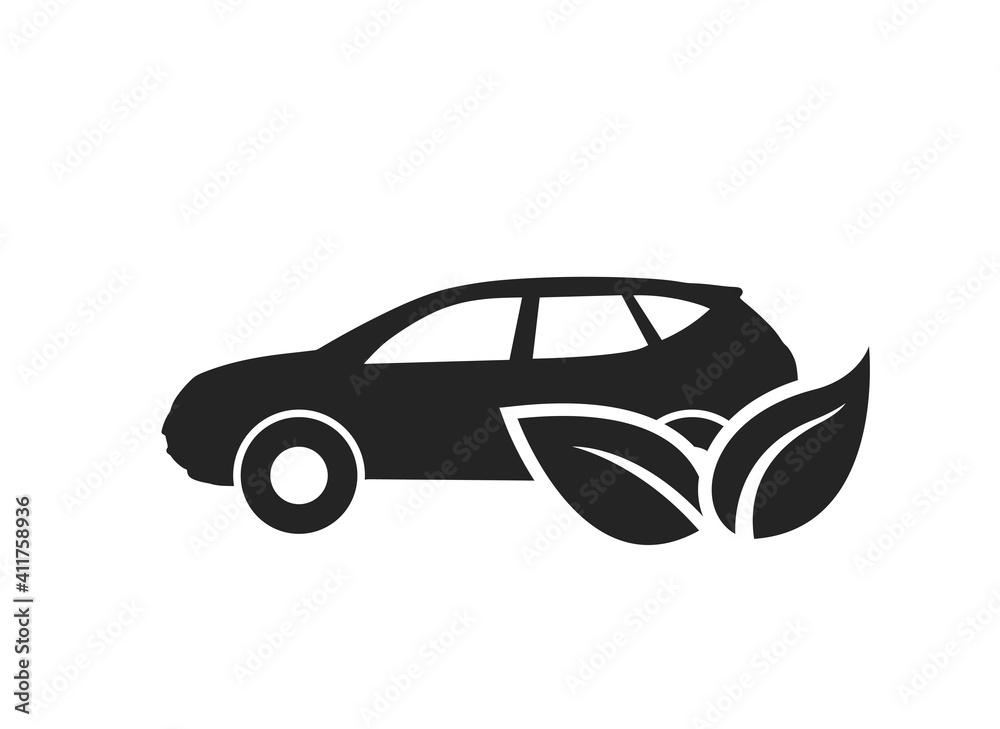 eco car icon. environmentally friendly and environmental symbol. leaf ...