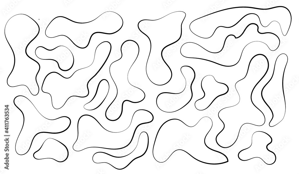 Irregular Blob Set Of Abstract Organic Shapes Abstract Irregular Random Blobs Simple Liquid