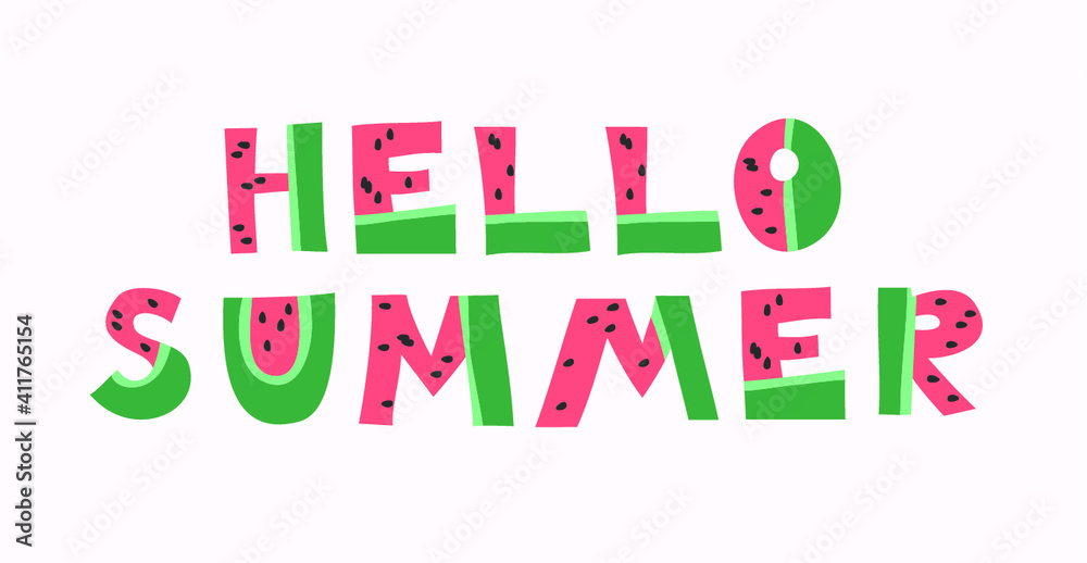 Cartoon Funny Watermelon Font. Hand Drawn Vector Fruit Alphabet. Vegan ...