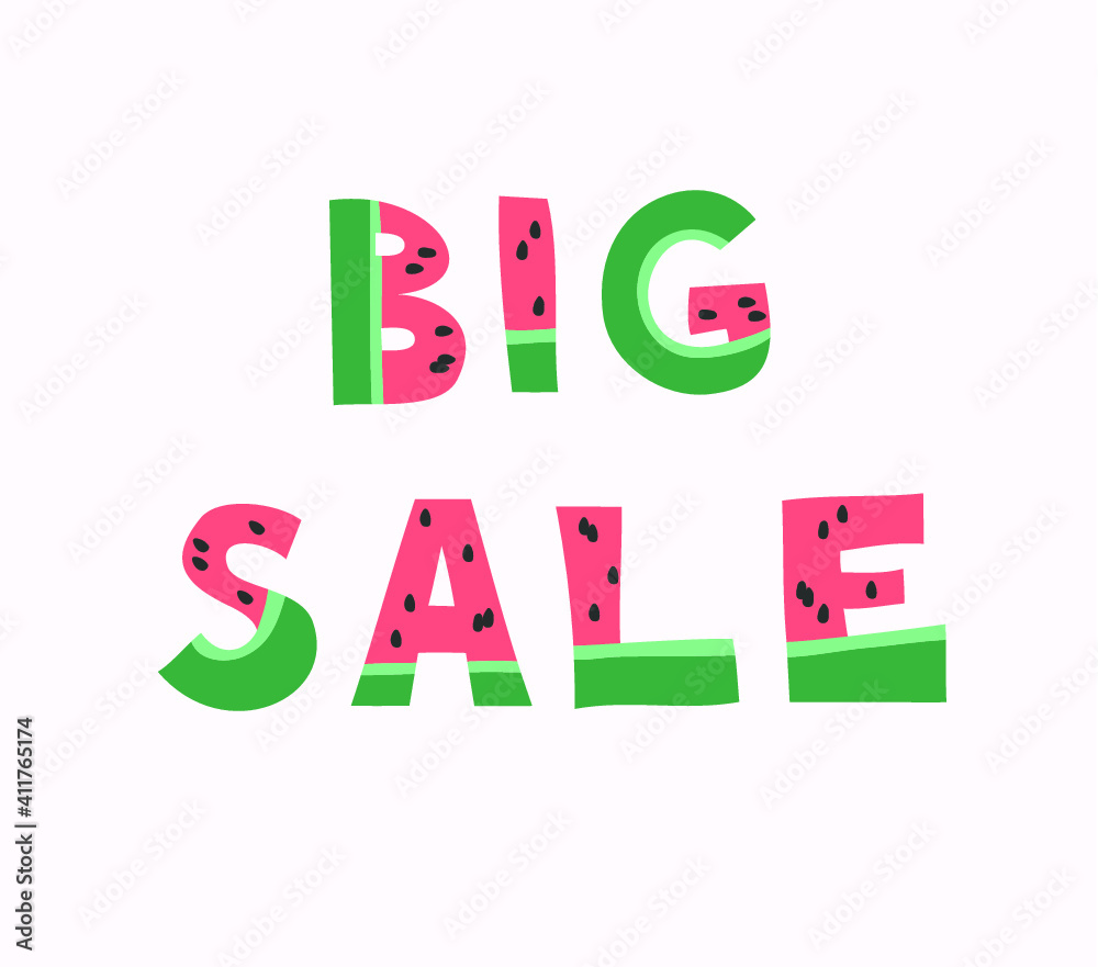 Cartoon Funny Watermelon Font. Hand Drawn Vector Fruit Alphabet. Vegan ...