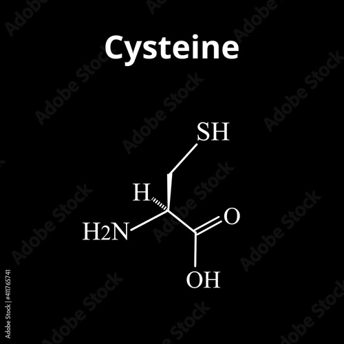 The amino acid Cysteine. Chemical molecular formula Cysteine amino acid ...
