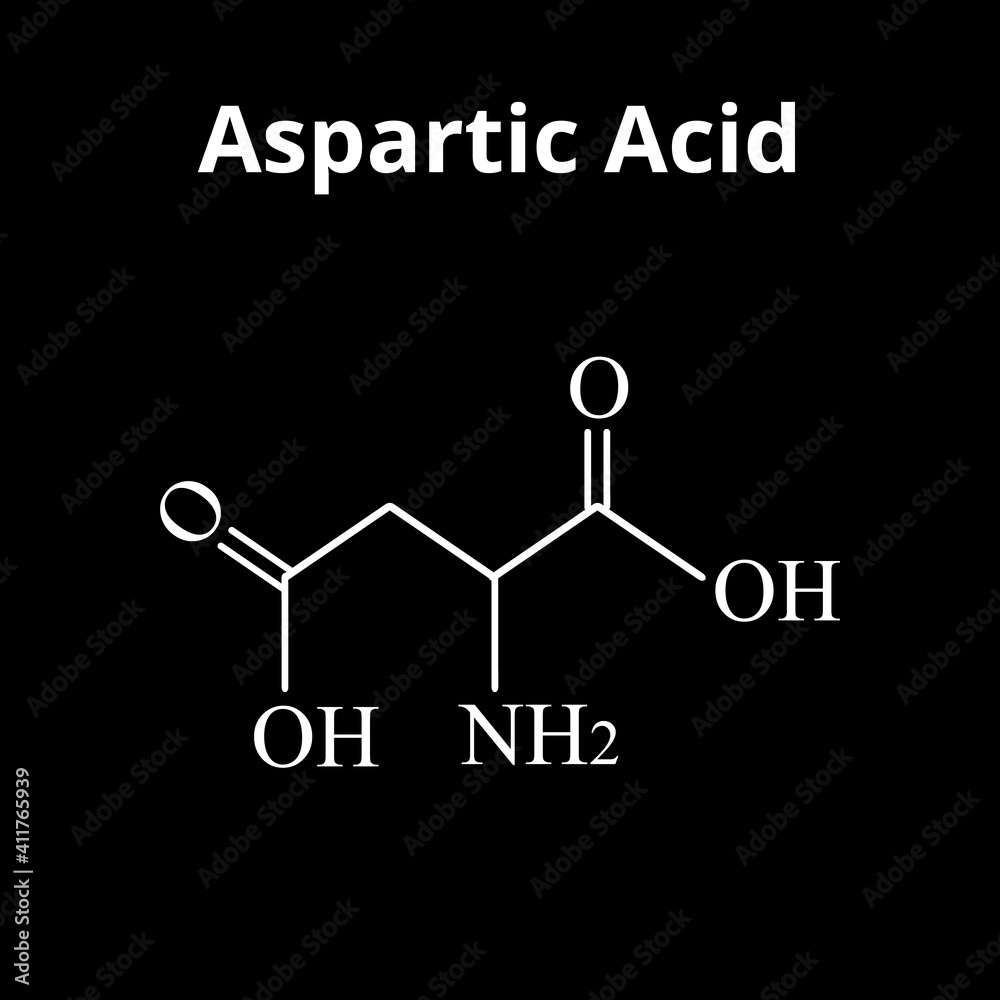 Aspartic acid is an amino acid. Chemical molecular formula Aspartic ...