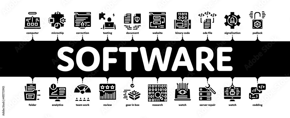 Software Testing And Analysis Minimal Infographic Web Banner Vector ...