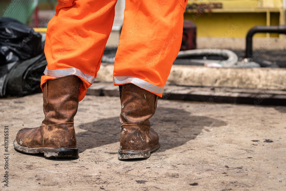 Ready to work in unsafe workplace or high risk operation concept photo ...