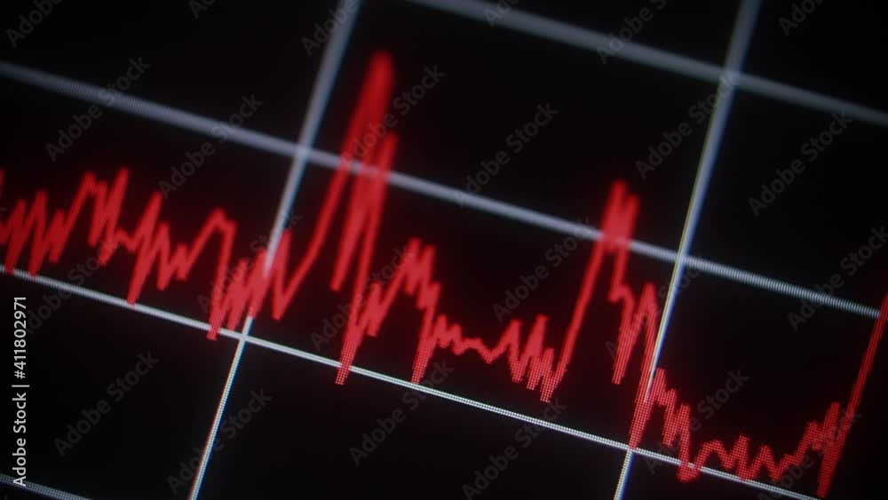 Sound wave diagram on the monitor screen. Stock 비디오 | Adobe Stock