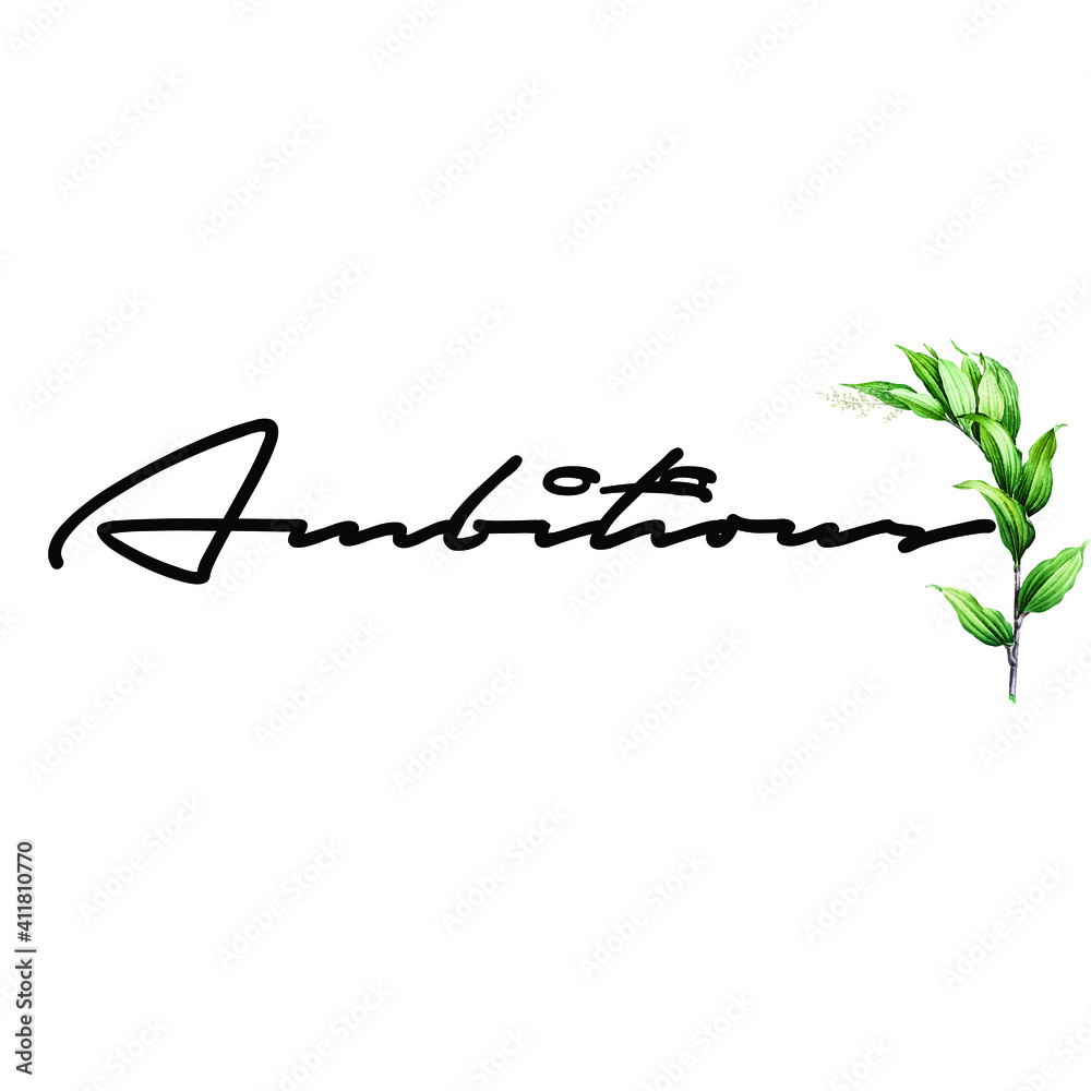 text ''Ambitious'' lettering designs vector illustration black and ...