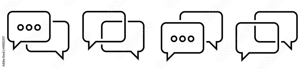 Chat message icon. Blank line message bubble box. Communication, dialog ...