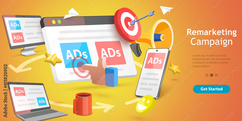 3D Isometric Flat Vector Conceptual Illustration of Marketing ...