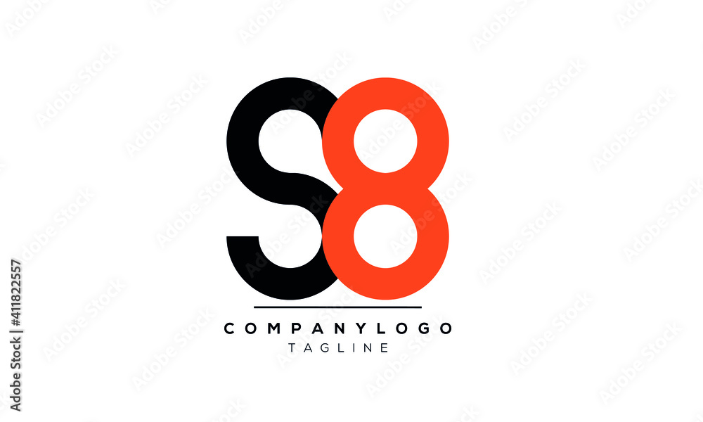 Abstract Letter Initial S8 and 8S Vector Logo Design Template Stock ...