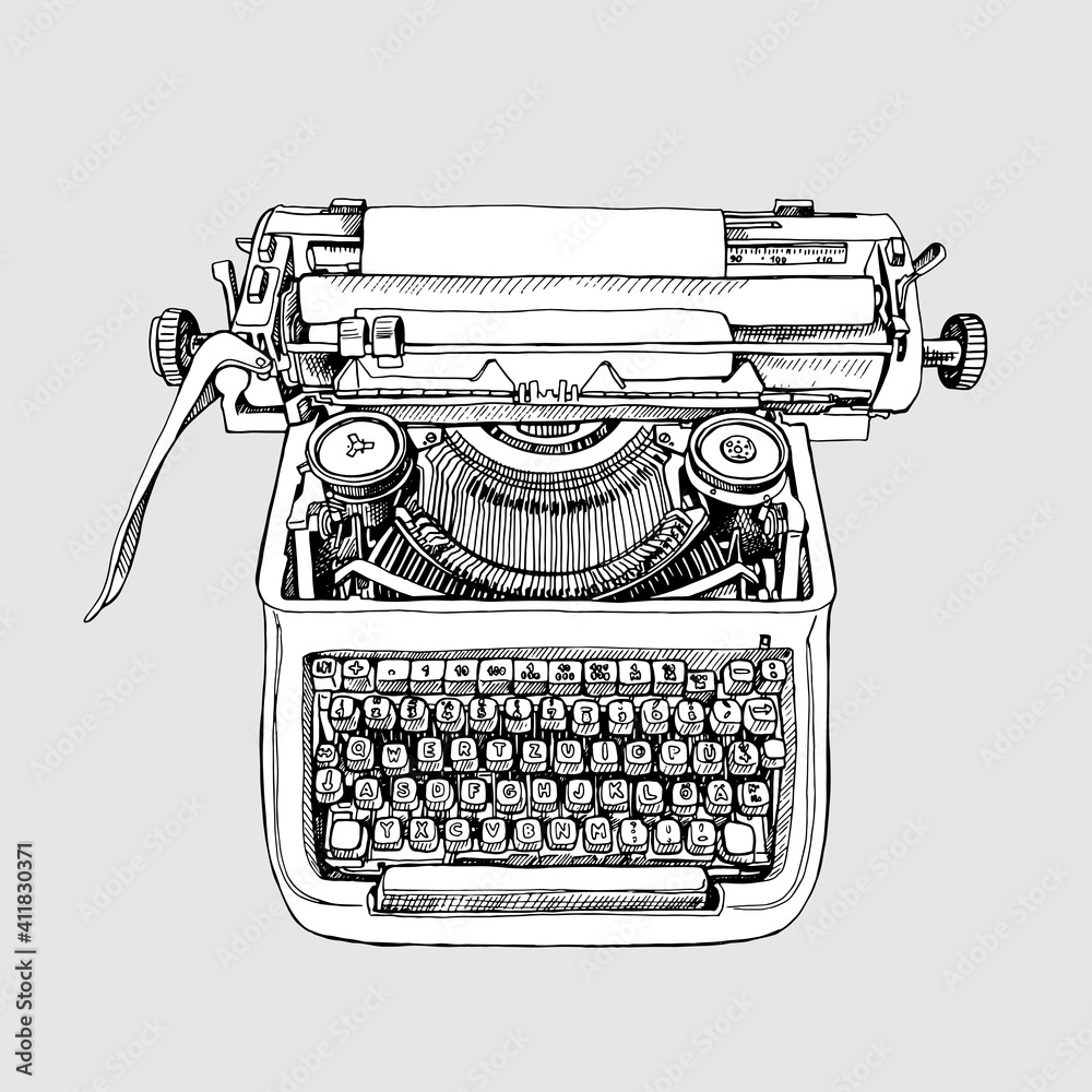 Hand drawn black and white vector illustration. The beautiful Sketch ...