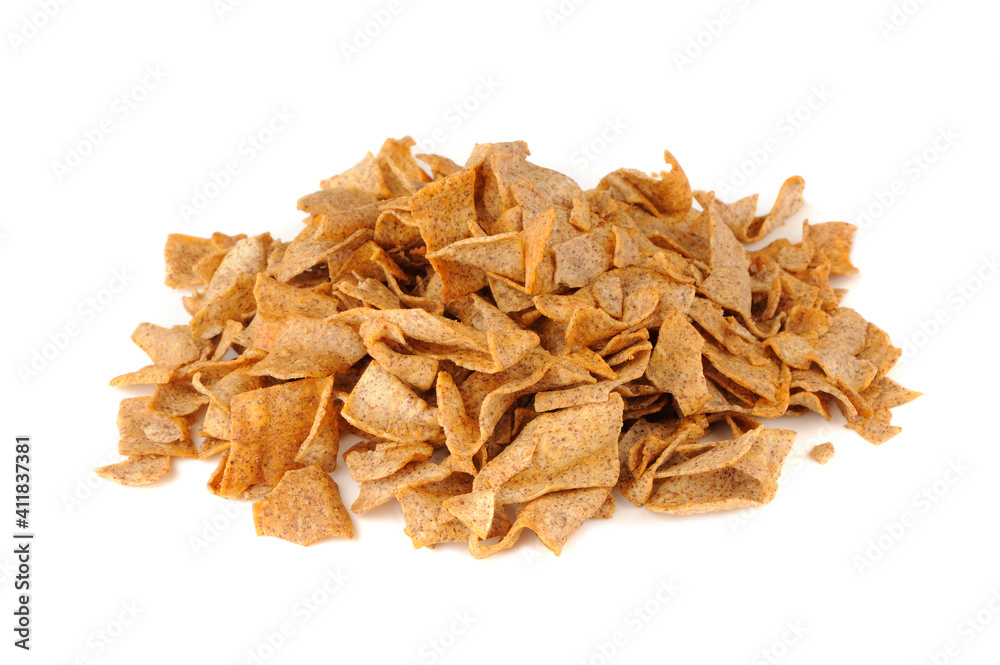 Pile of Ragi Chips Isolated on White Background Stock Photo | Adobe Stock