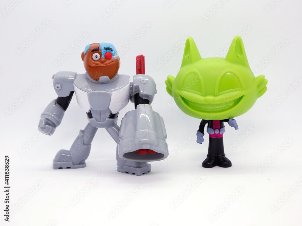 Teen Titans Go. Beast Boy. and Cyborg. Teen Titans character in action ...