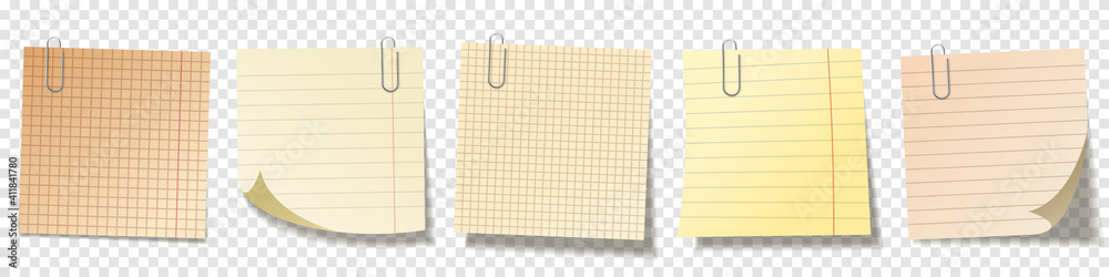 Realistic blank sticky notes. Sheets of note papers. Paper reminder ...