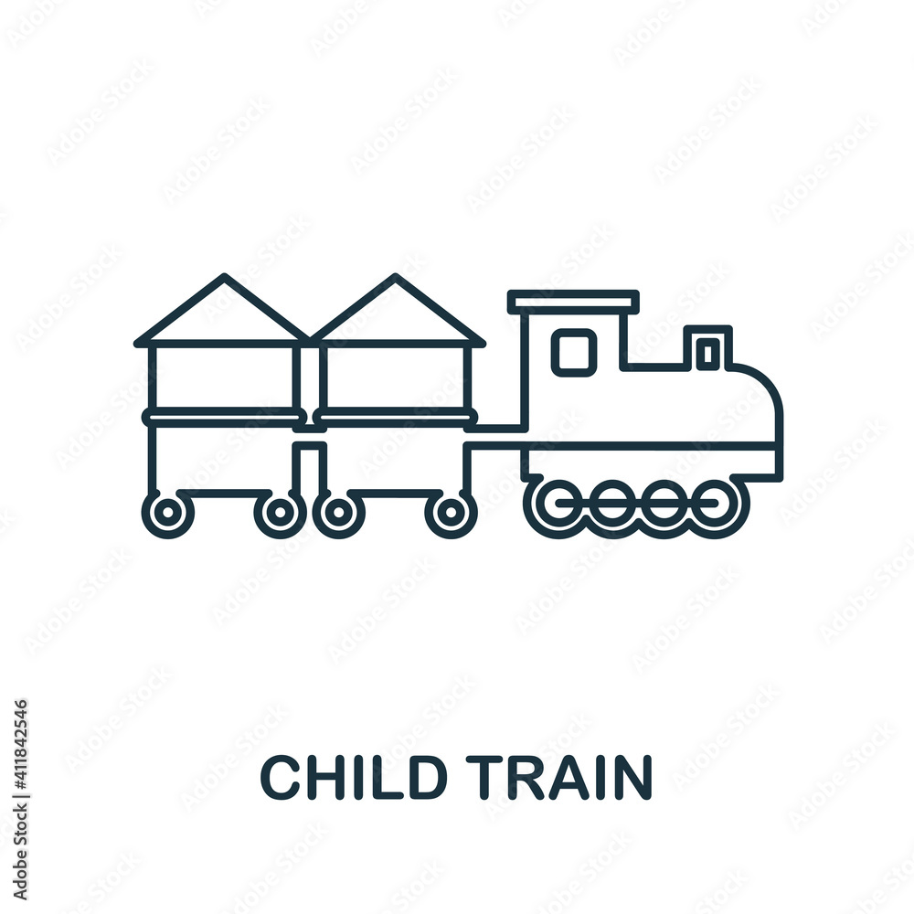 Child Train icon. Simple element from amusement park collection ...