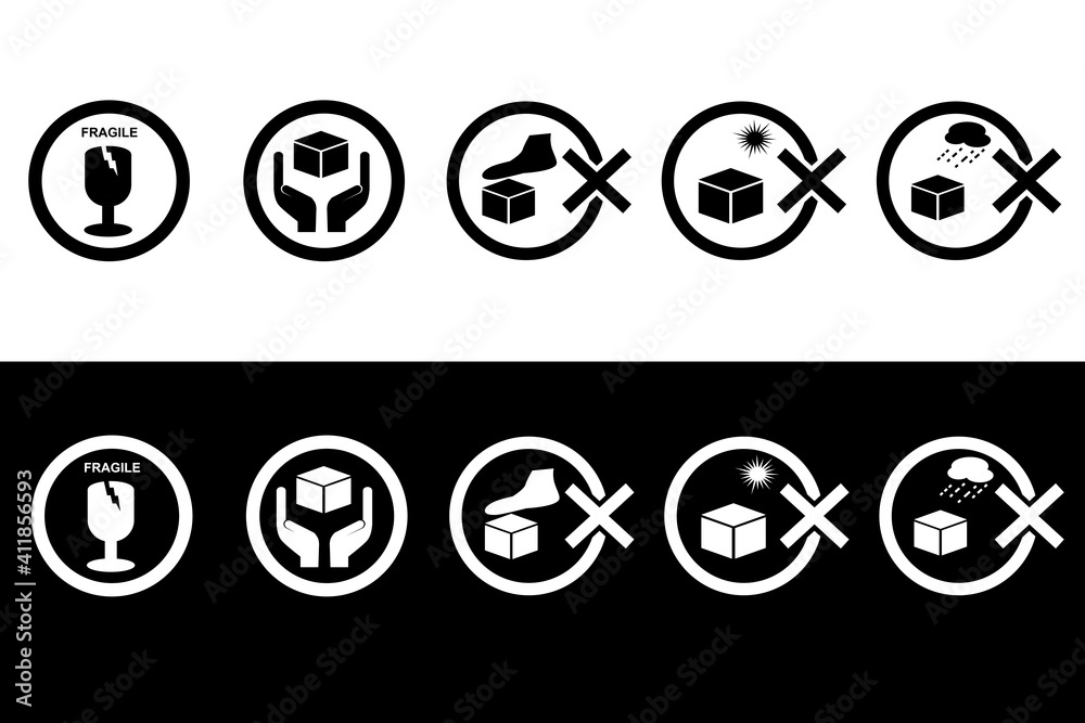 Vector Black and White Icon Style, Instruction, Caution and Prohibited ...