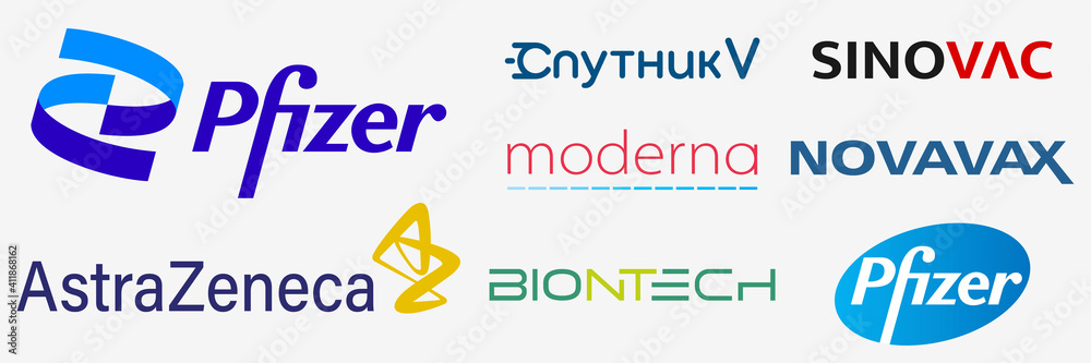 Pharmaceutical companies. Pfizer, AstraZeneca, Biontech, Novavax ...