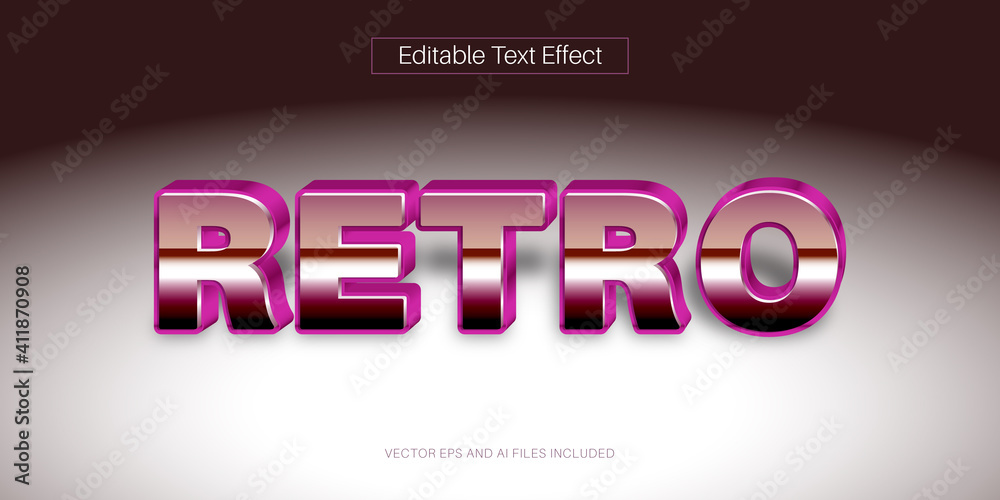 Editable Retro Text Effect Stock Vector | Adobe Stock