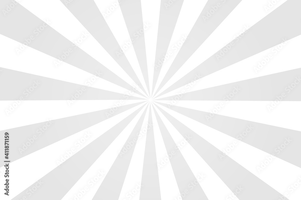 Gray background with white sun ray. Pattern of starburst. Abstract ...