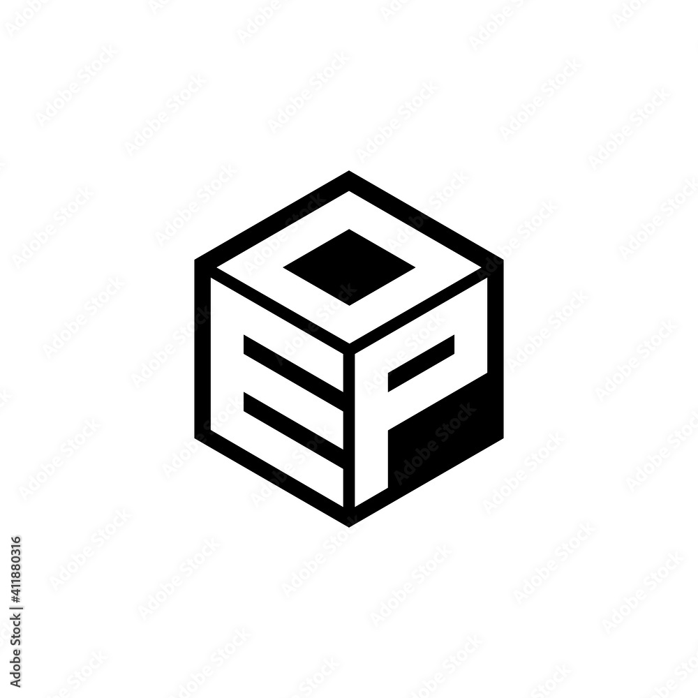 EPO letter logo design with white background in illustrator, cube logo ...