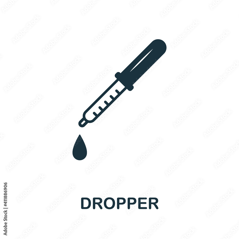 Dropper icon. Simple element from medical services collection. Filled ...
