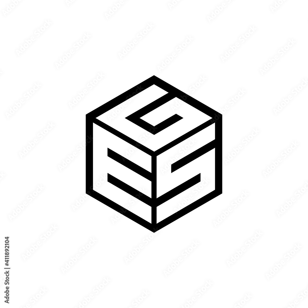 ESG letter logo design with white background in illustrator, cube logo ...