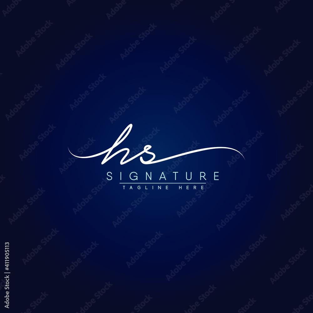 Initial Letter HS Logo - Handwritten Signature Logo Stock Vector ...