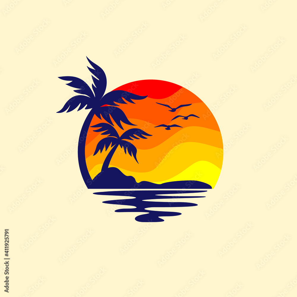 Beach Logo and Summer logo template vector illustration, Template for ...