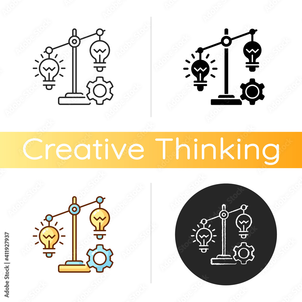 Idea prioritization icon. Creative thinking idea. Choosing the right ...