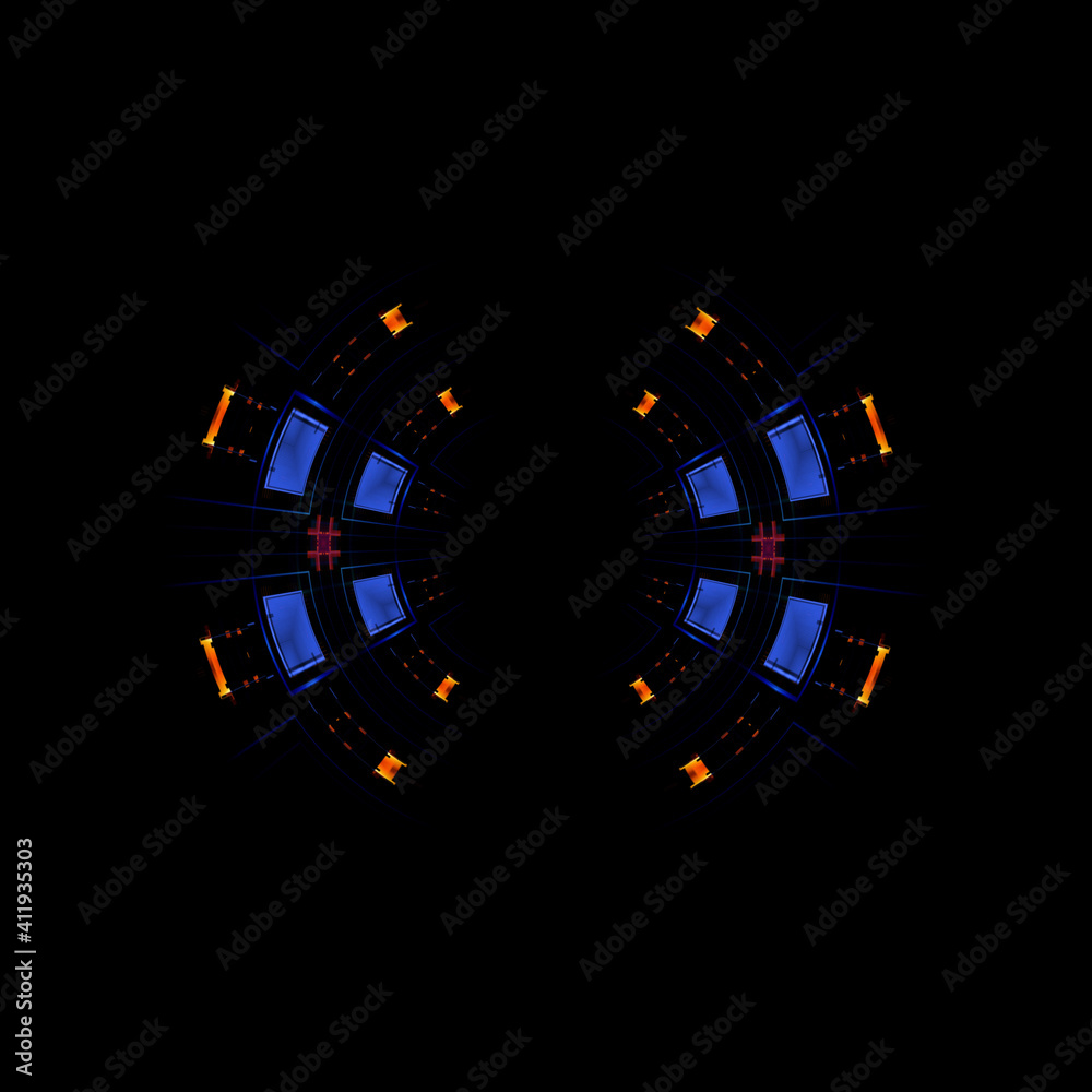 Vivid abstract background. Beautiful design of rotation frame. .Mystical portal. Bright sphere ...