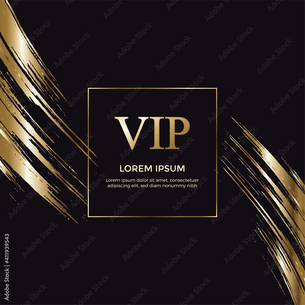Gold vip invitation card on the shiny background Vector. Stock Vector ...