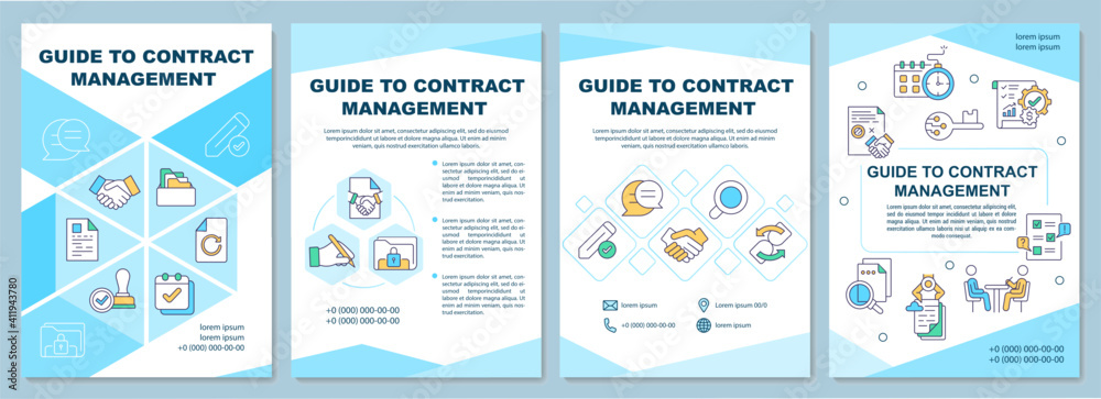 Guide to contract management brochure template. Business process. Flyer ...