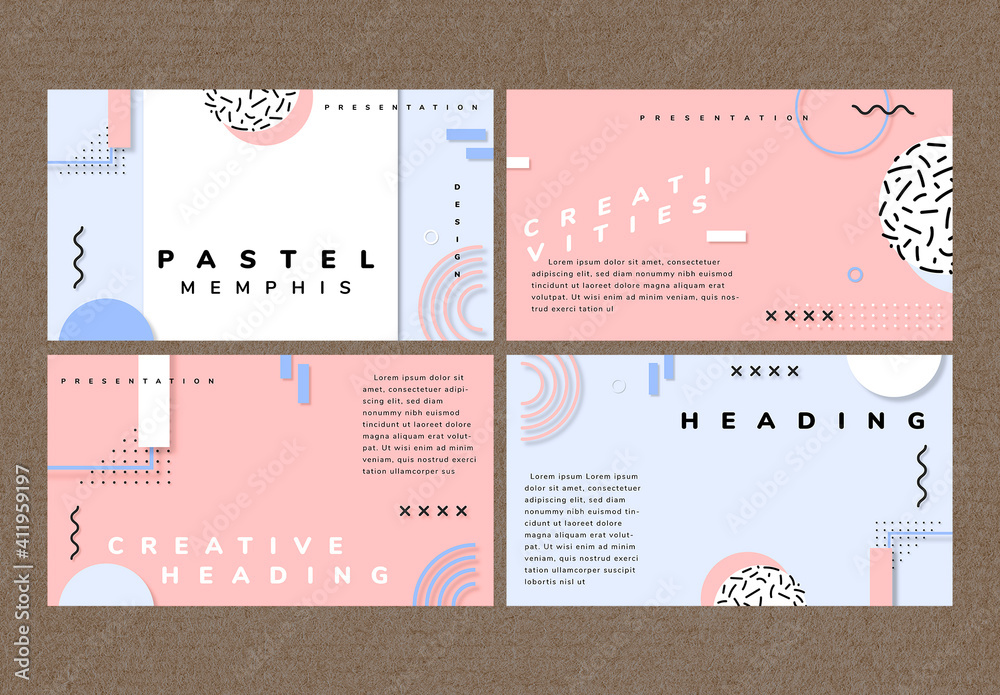 Memphis Style Name Card Design Mockup Stock Template | Adobe Stock