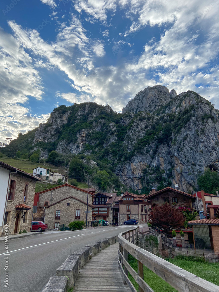 La Hermida, Spain, August 31, 2020: The pretty village of Hermida in ...