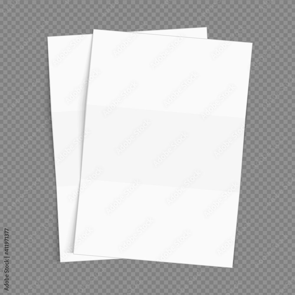 Blank flyer poster. Vector white blank Office Paper mockup isolated on ...