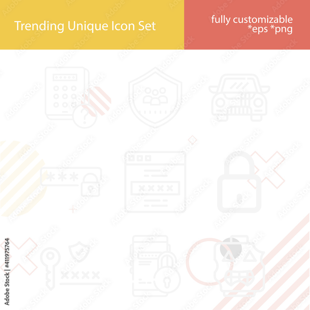 Simple set of cracking related lineal icons. Stock Vector | Adobe Stock