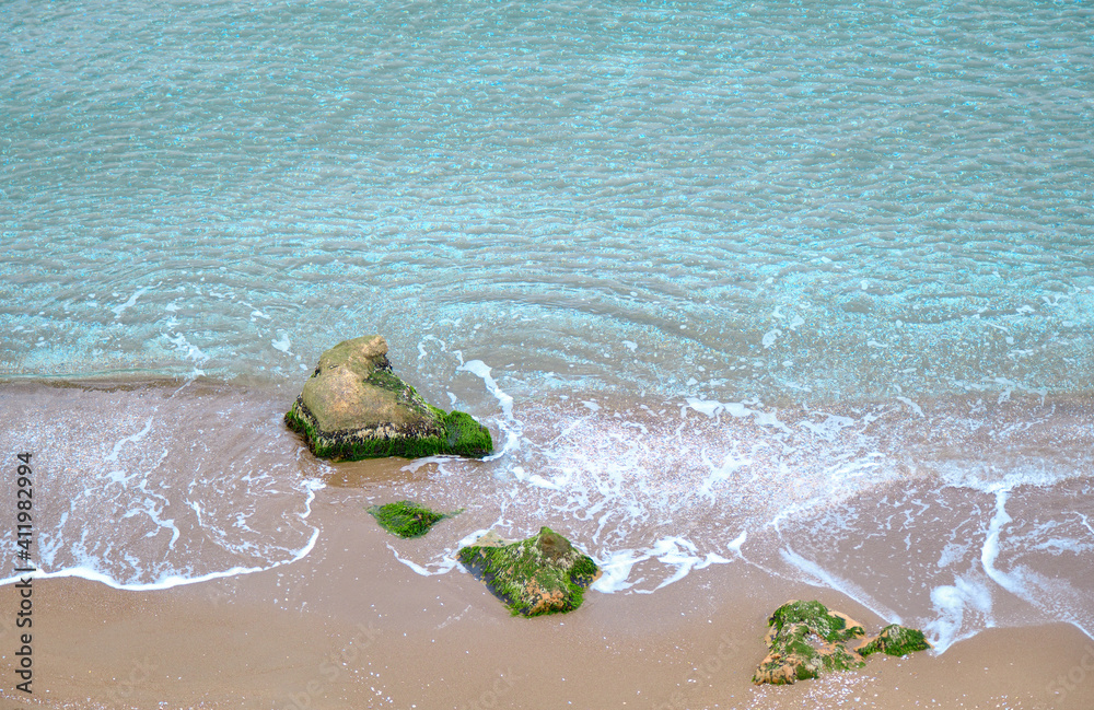 Very clean and turquoise color sea side of Marmara in Mudanya, Bursa ...