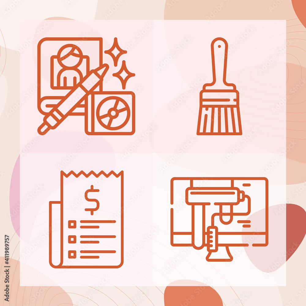 Simple set of naming related lineal icons Stock Vector | Adobe Stock