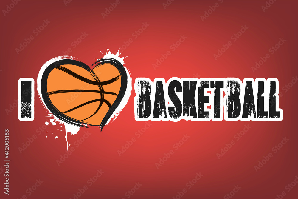 I love basketball. Design pattern on the basketball theme for greeting ...