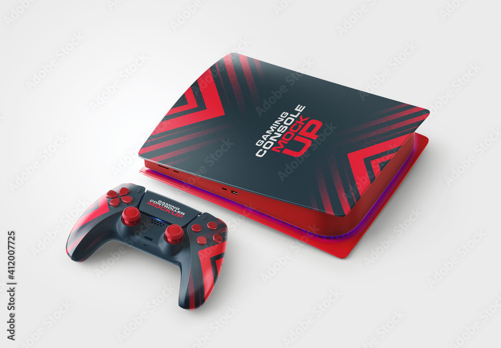 Gaming Console and Controller Mockup Stock Template | Adobe Stock