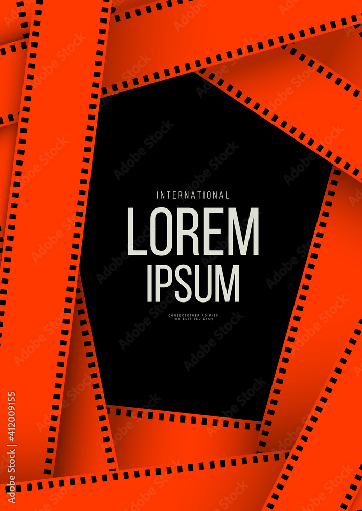 Movie and film poster design template background with vintage retro ...