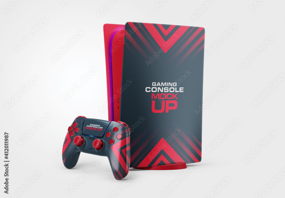 Gaming Console and Controller Mockup Stock Template | Adobe Stock