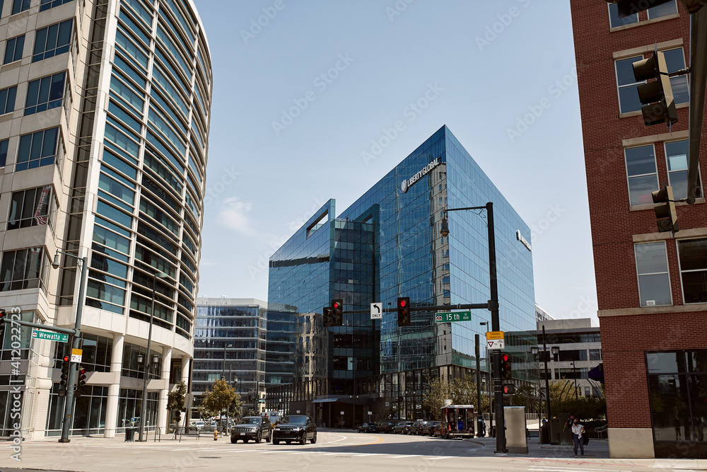 Denver, Colorado - August 4th, 2020: Modern high-rise buildings with ...