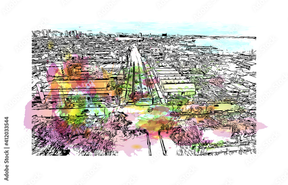 Building view with landmark of Cebu is the city in Philippines ...
