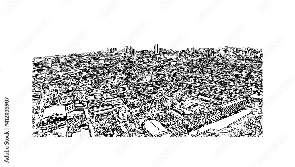 Building view with landmark of Cebu is the city in Philippines. Hand ...